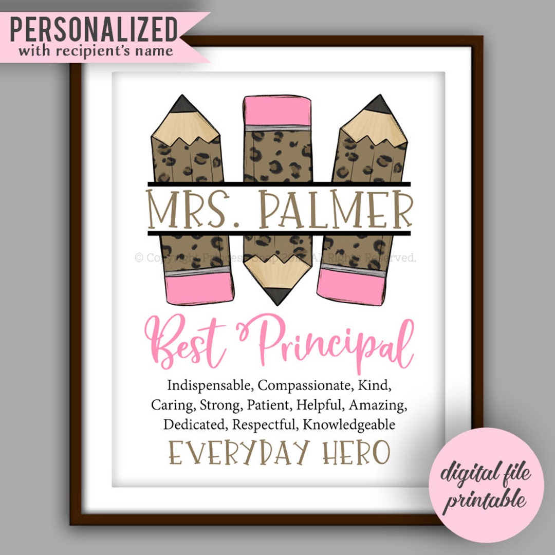 Principal Gift, Principal Pencils Printable, Customized Principal Gift ...