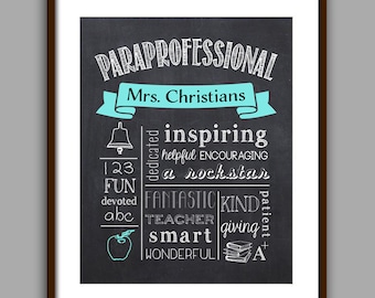 Paraprofessional Gift, Para Printable, Customizable Teacher Aide ...