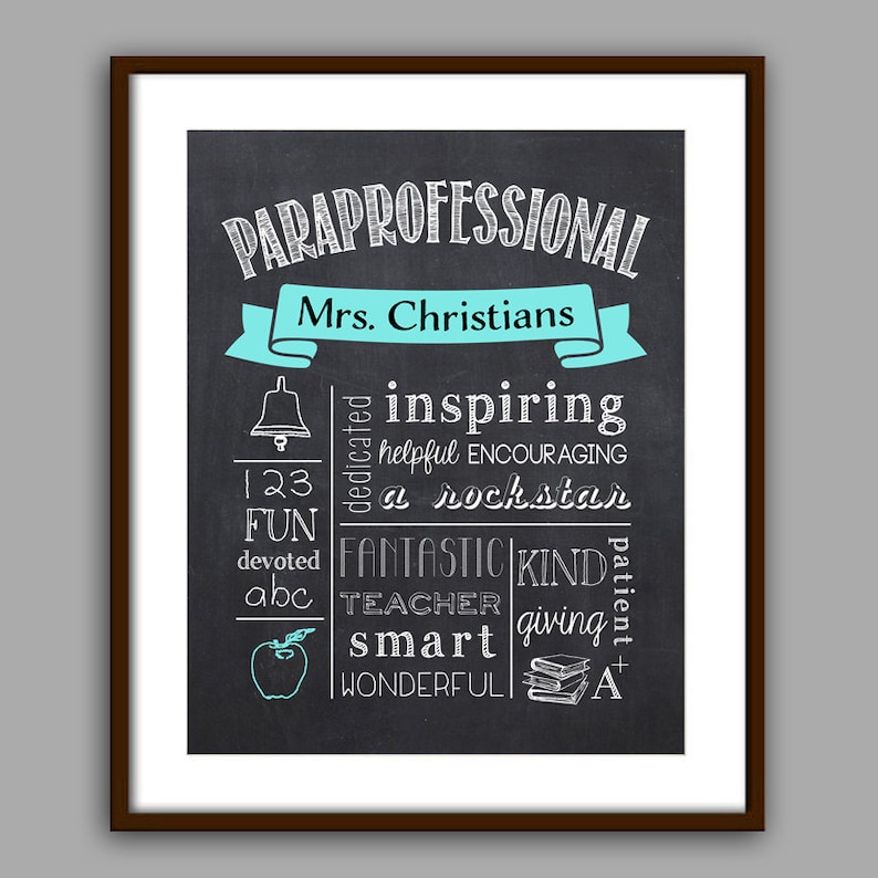 Paraprofessional Gift Para Printable Customizable Teacher - Etsy