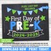 First and Last Day of Pre-k Printable Sign, 2024-2025, Blue Green Teal ...