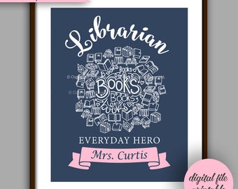 Librarian Gift, Librarian Quote Style Printable, Librarian Christmas ...