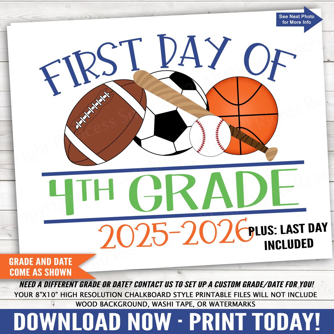 Sports First and Last Day of 4th Grade, 2025-2026, Fourth Grade Photo ...