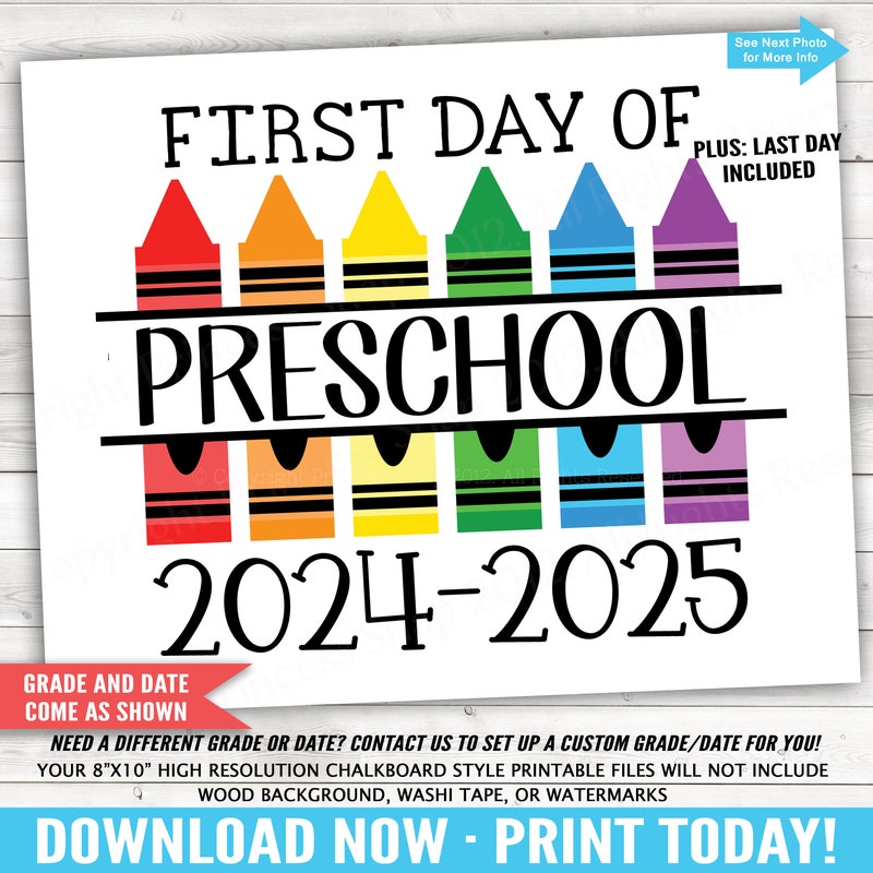 Preschool Sign - Etsy