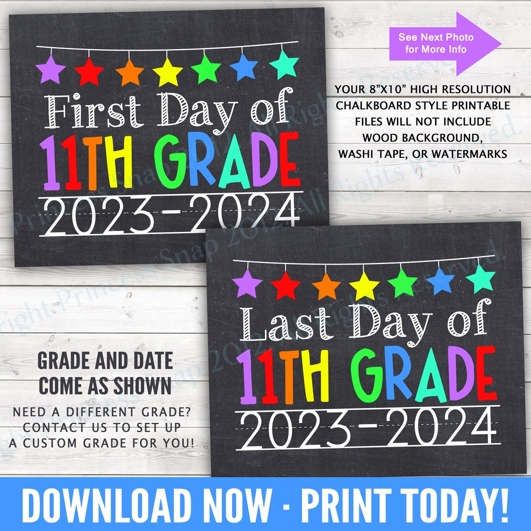 Rainbow First and Last Day of 11th Grade First and Last Day - Etsy