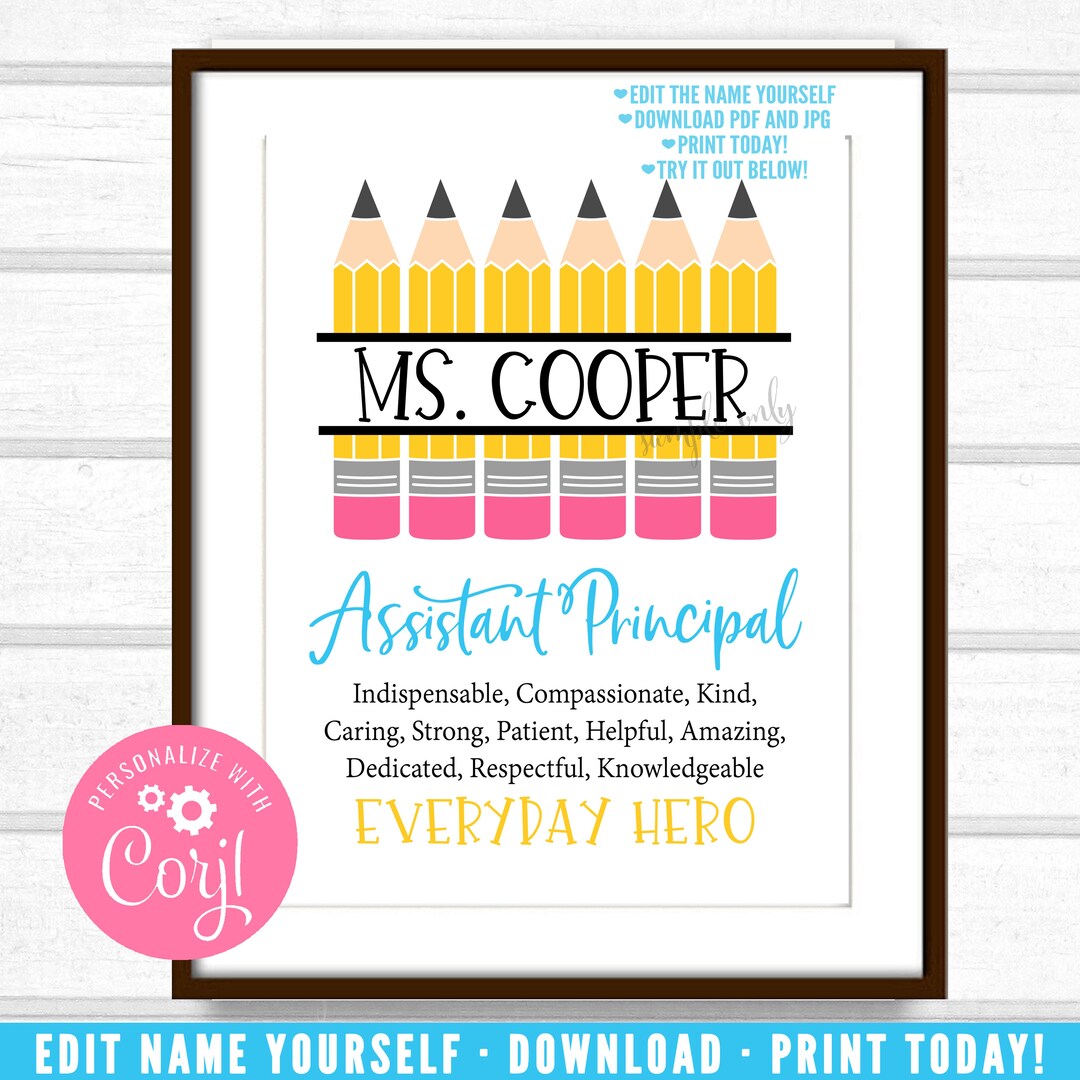 Assistant Principal Gift, Assistant Principal Quote Printable, Unique ...