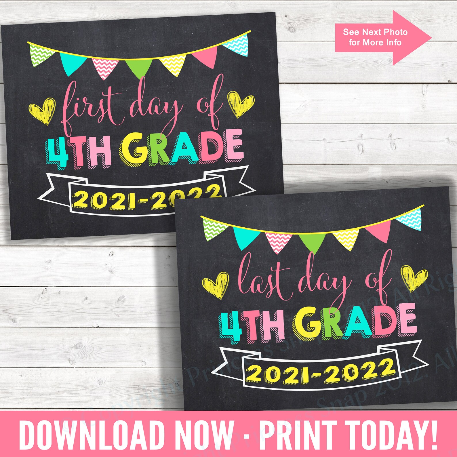 First and Last Day of 4th Grade 4th Grade Photo Prop | Etsy