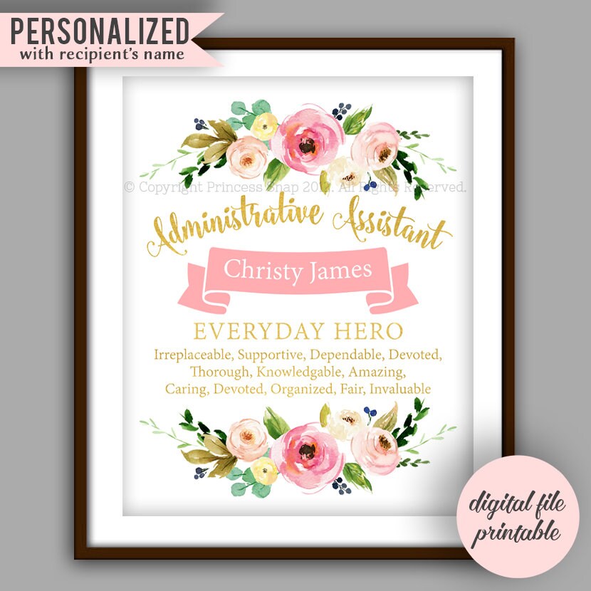 Administrative Assistant Appreciation, Secretary Gift Printable ...