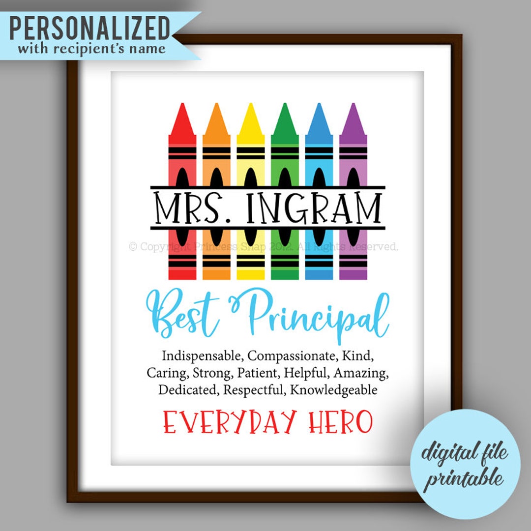 Principal Gift Principal Printable Customized Principal - Etsy