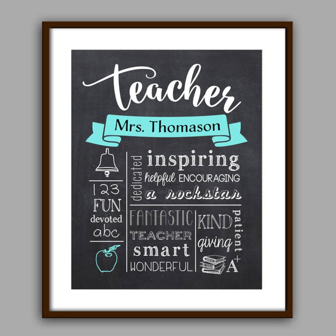 Teacher Gift - Teacher Printable - Customizable Teacher - Teacher ...