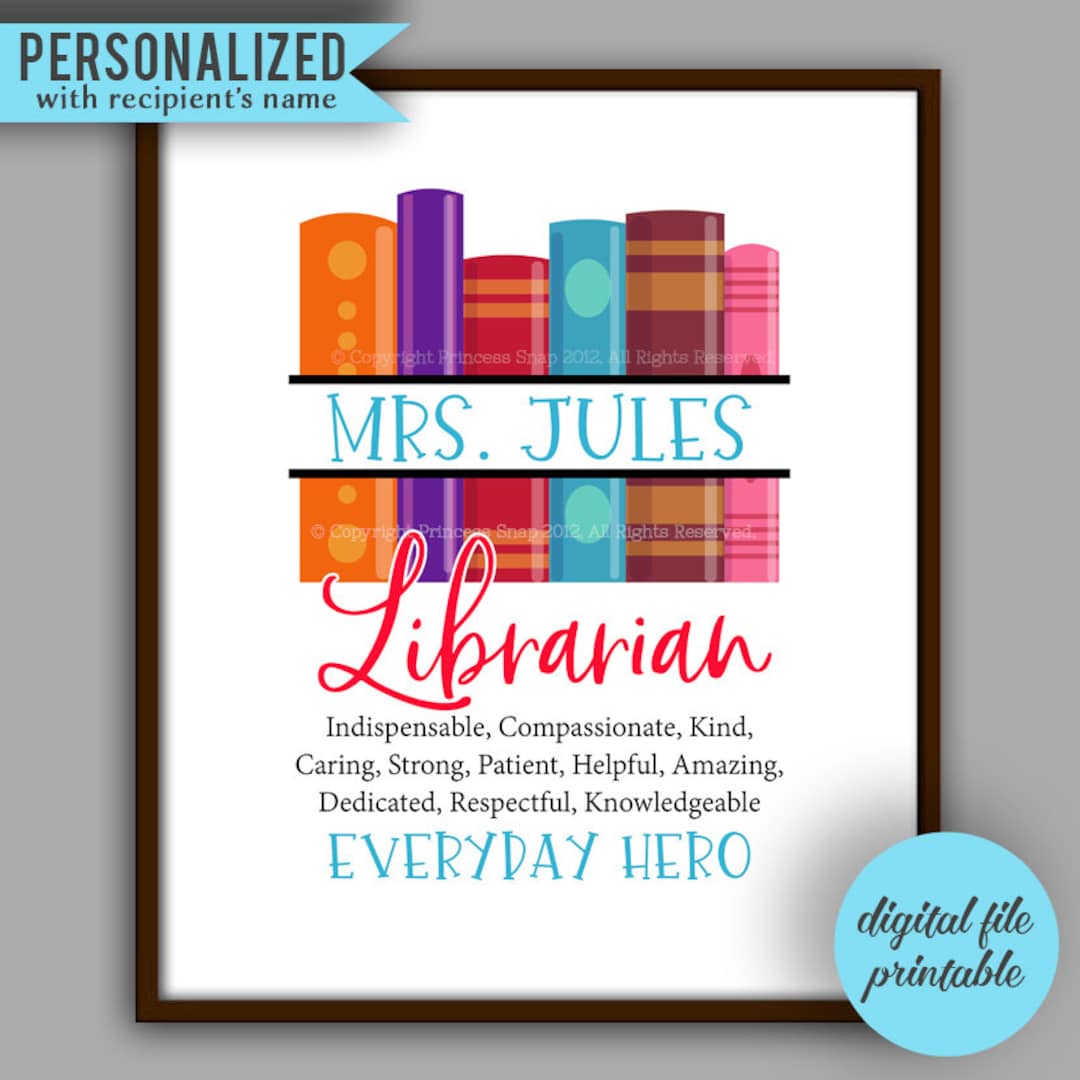 Librarian Gift, Librarian Quote Style Printable, Librarian Christmas ...