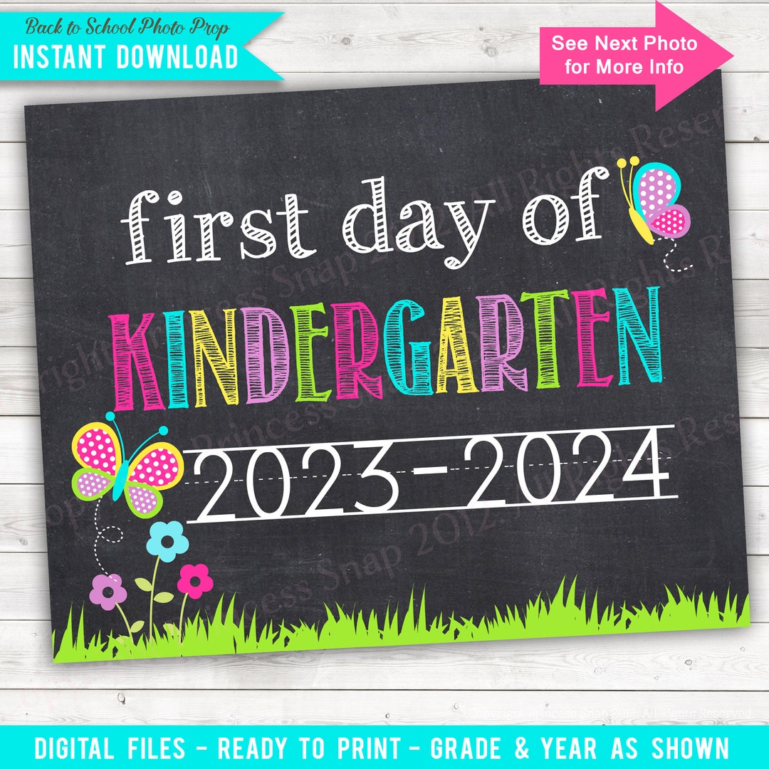 Butterfly First Day of Kindergarten 2023-2024 Kinder Photo - Etsy