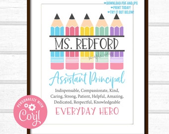 Assistant Principal Gift, Assistant Principal Quote Printable, Unique ...