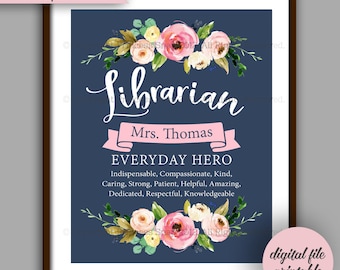 Librarian Gift, Librarian Quote Style Printable, Librarian Christmas ...