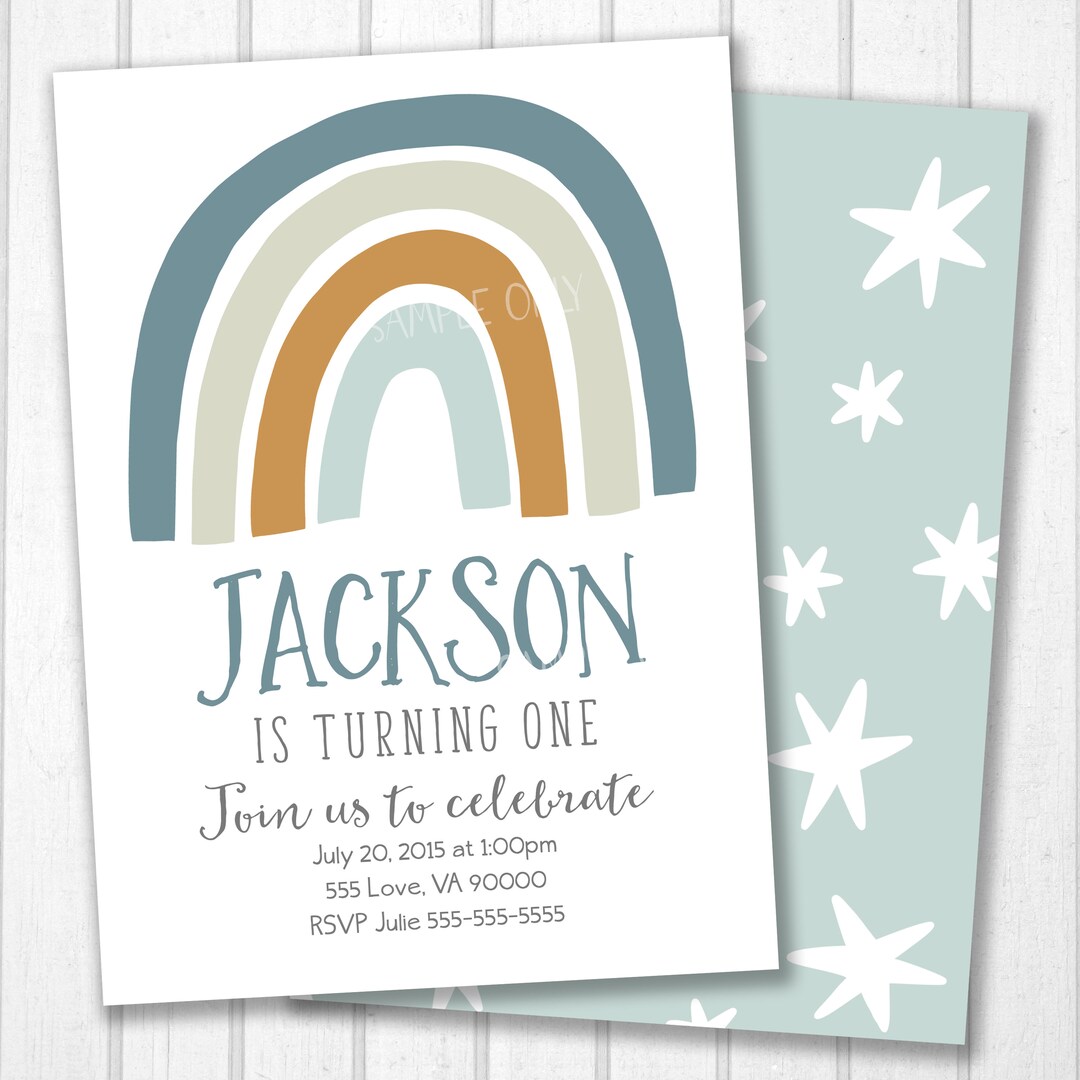 Rainbow Invitation, Bohemian Rainbow Party Invitation, Rainbow Birthday ...