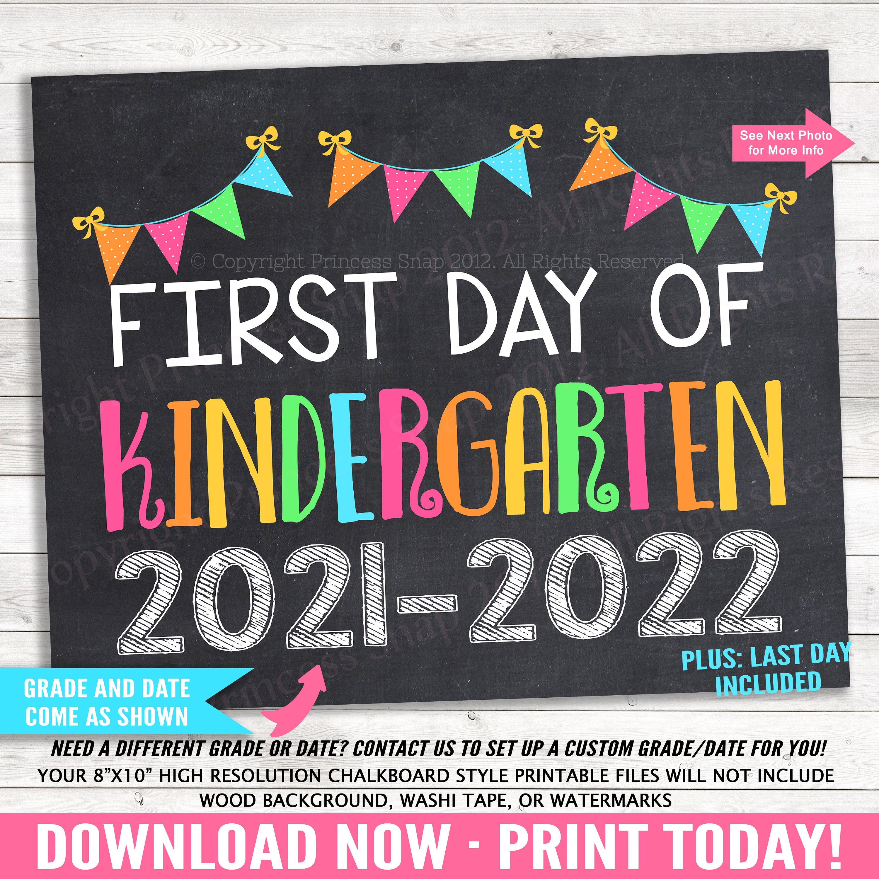First day of kindergarten 2021 sign - sherylibrary