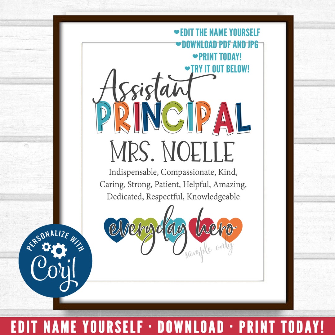 Assistant Principal Gift, Assistant Principal Quote Printable, Unique ...