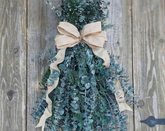 Preserved Eucalyptus Vertical Swag, Green Eucalyptus, Juniper Pine, and ...