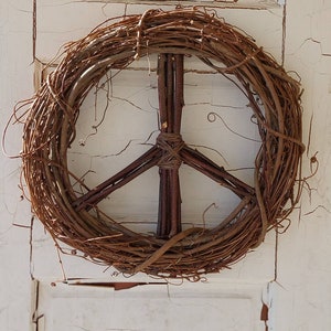 Large Peace Wreath, Peace Sign Wreath, Door Wreath, Hippie Wreath ...