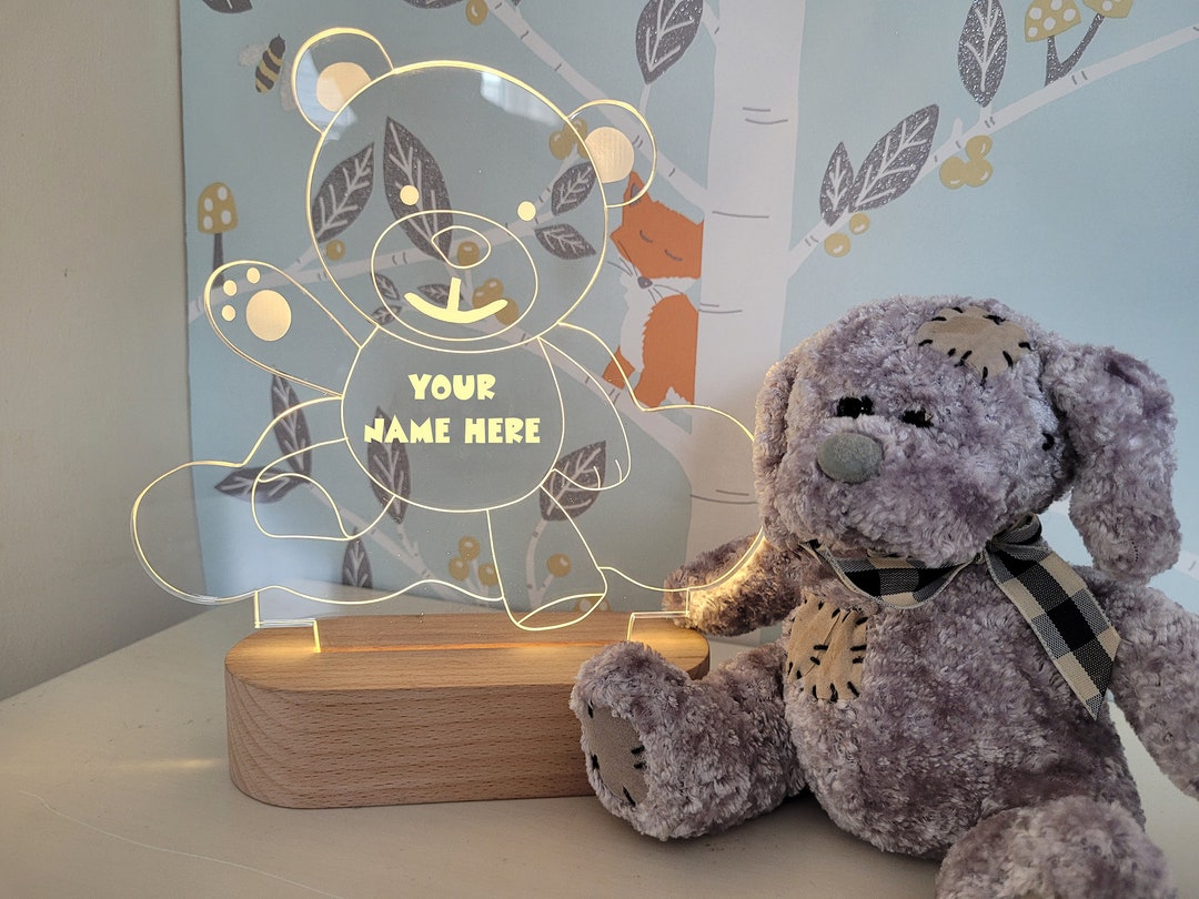 Baby Night Light/ Personalised Teddy Bear Night Light / - Etsy