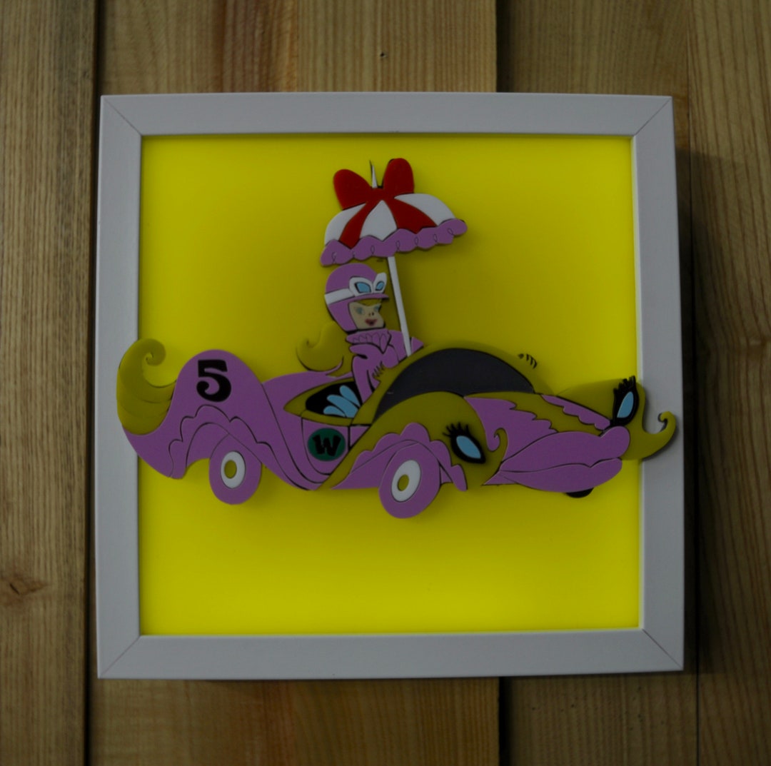 Penelope Pitstop 3D Acrylic Wall Art - LED Lights - Vintage Cartoons ...