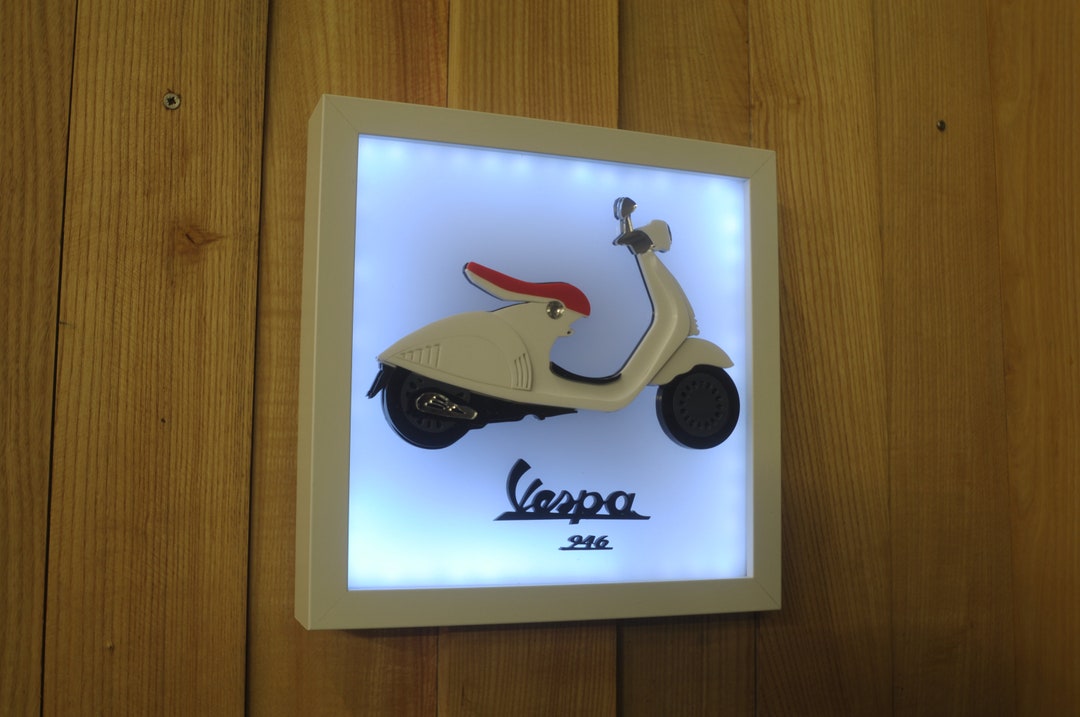 Original, Handmade, Vespa 3D Acrylic Art With LED Lighting, Vespa Art ...