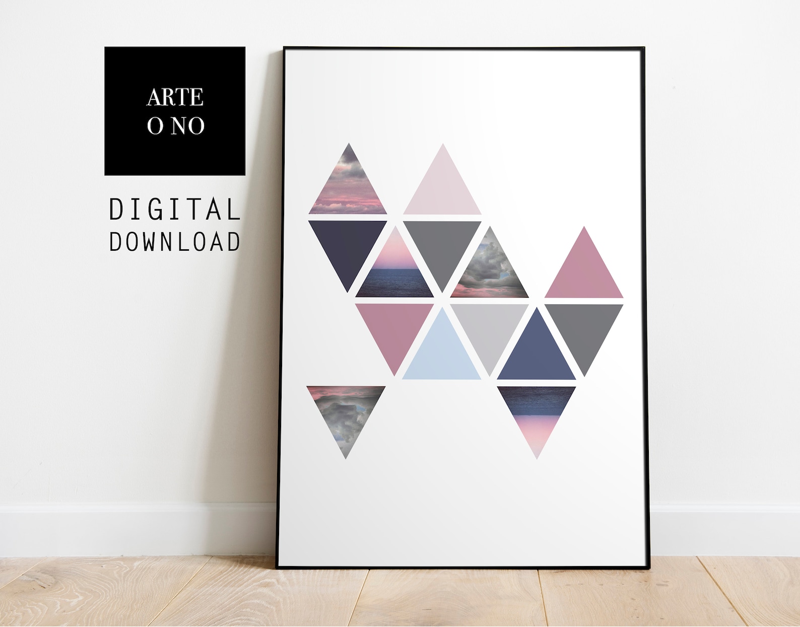 Geometric Art, Triangles Print, Modern Wall Decor, Digital Download ...