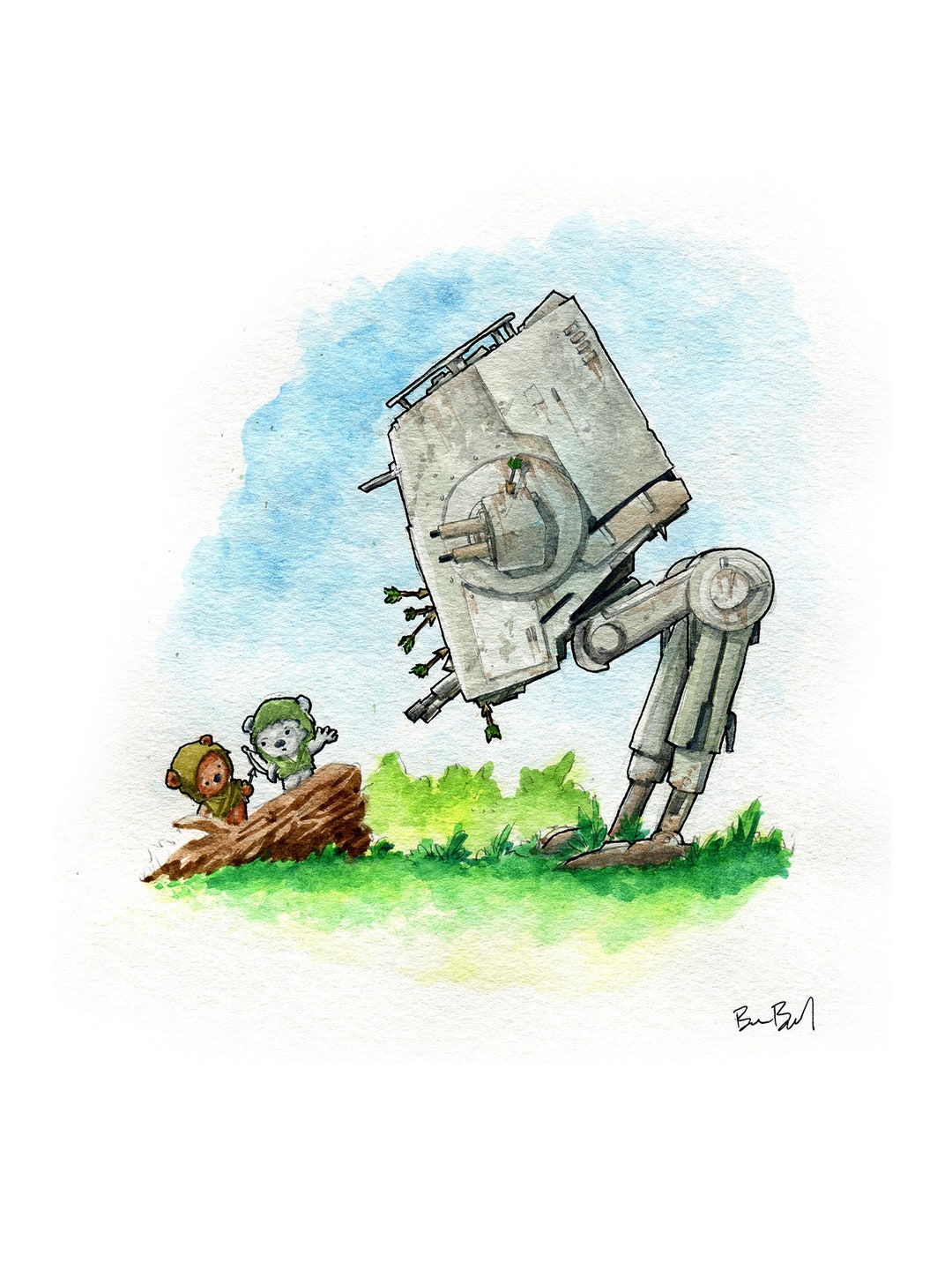 Walker Watercolor Print - Etsy