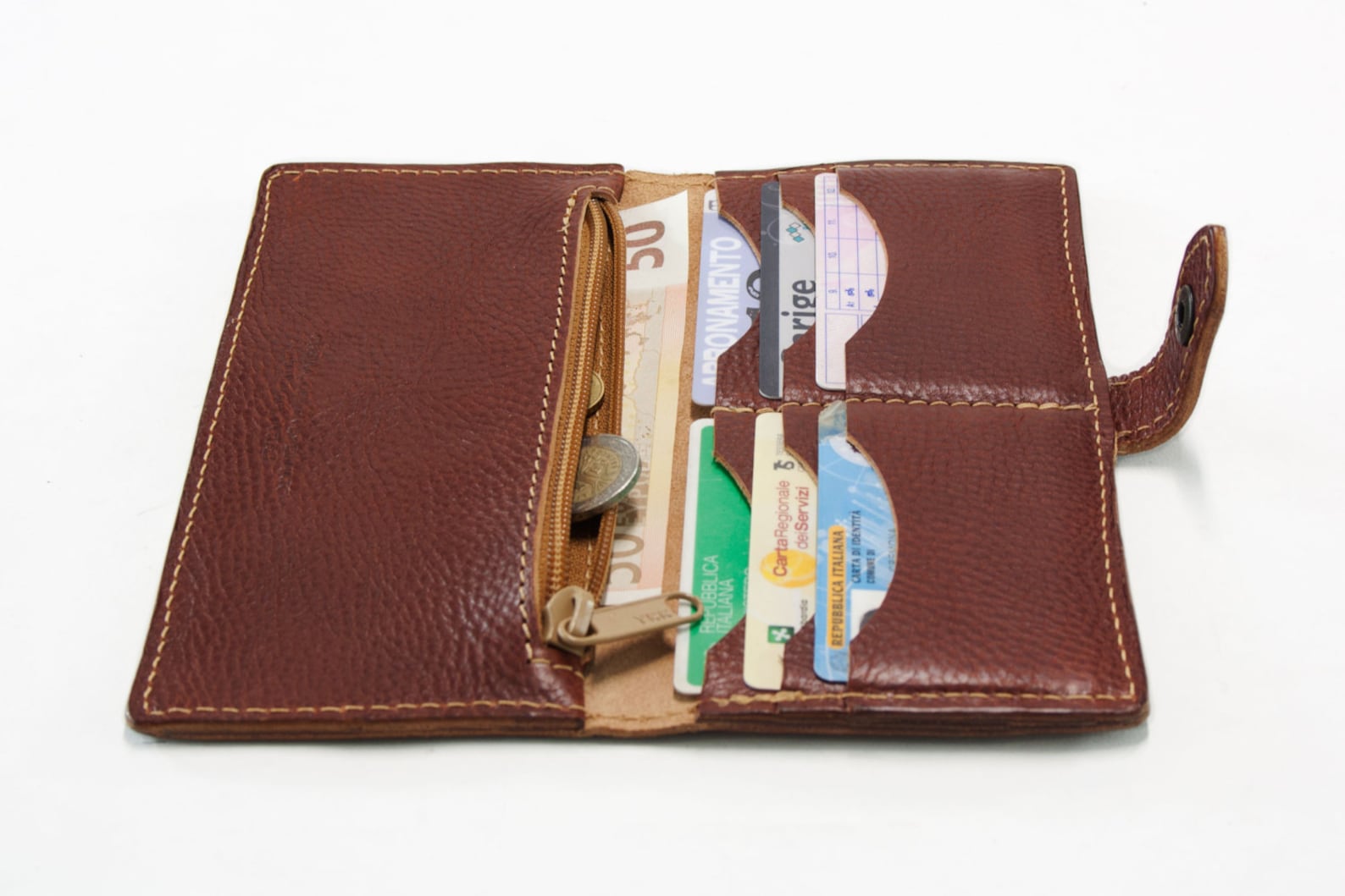 BROWN LEATHER WALLET for Woman - Etsy