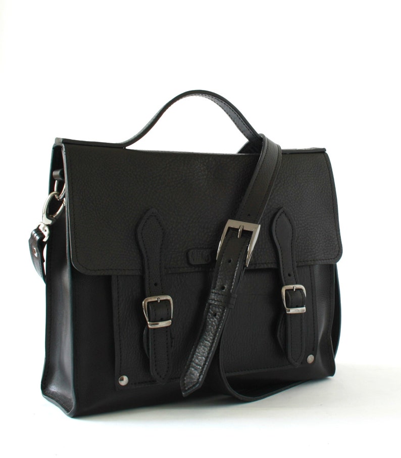 BLACK LEATHER BRIEFCASE, Perfect as Business Bag for Men - Etsy