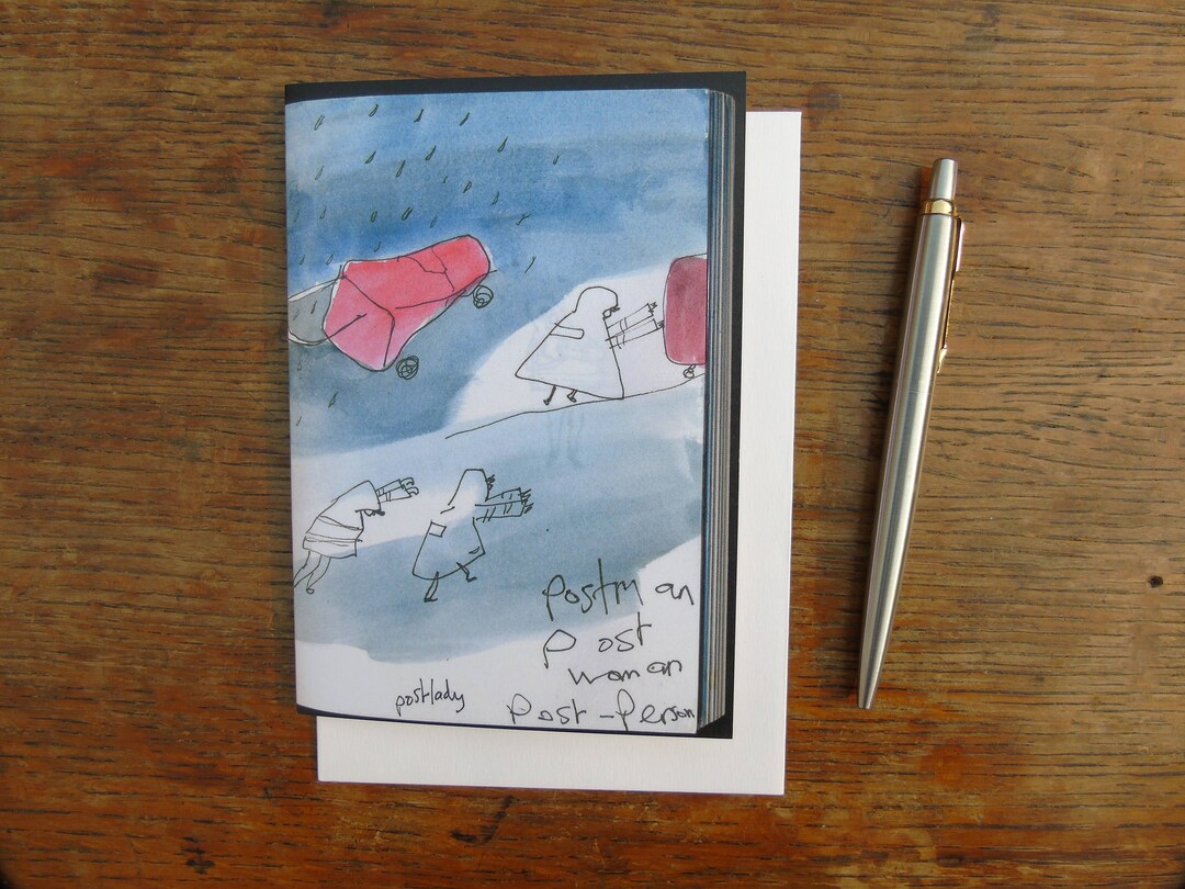 Postlady/ Postman/ Post-person Greeting Card. - Etsy