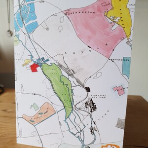 Vintage Map of Hackney, Walthamstow and Leyton Parks-greeting Card ...