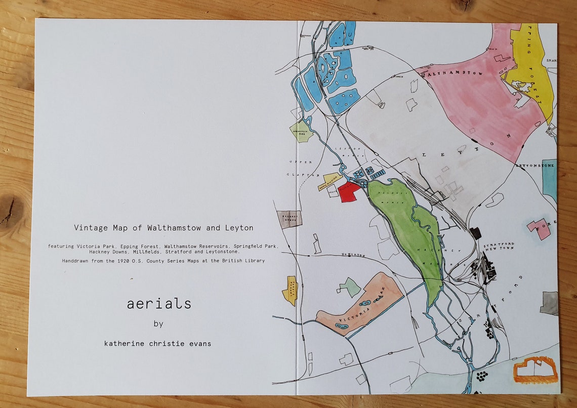 Vintage Map of Hackney, Walthamstow and Leyton Parks-greeting Card ...