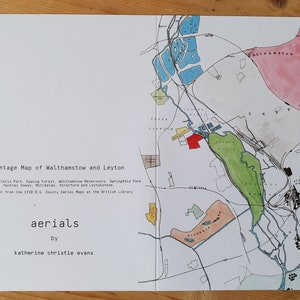 Vintage Map of Hackney, Walthamstow and Leyton Parks-greeting Card ...