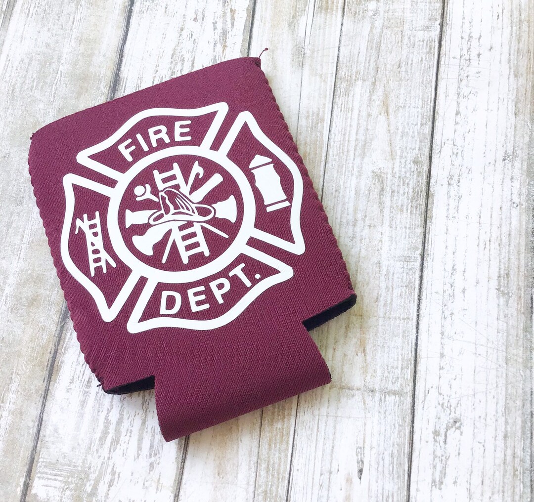 Firefighter Can Cooler | Multiple Colors Available | Lettering Color ...