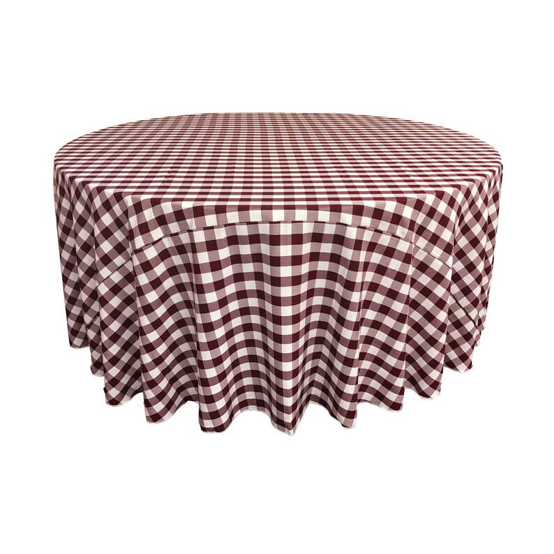120 Round Round Polyester Checkered Table Linens . Made - Etsy