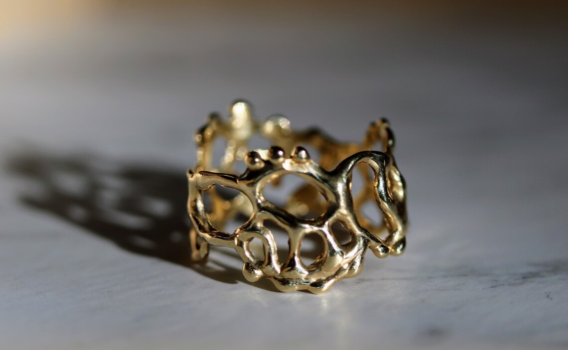 Statement Ring: Organic Lace Ring Jukai Ready to | Etsy