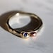 Gold Nibble Ring With Sapphire, 14K Yellow&pink Gold With 10K White ...