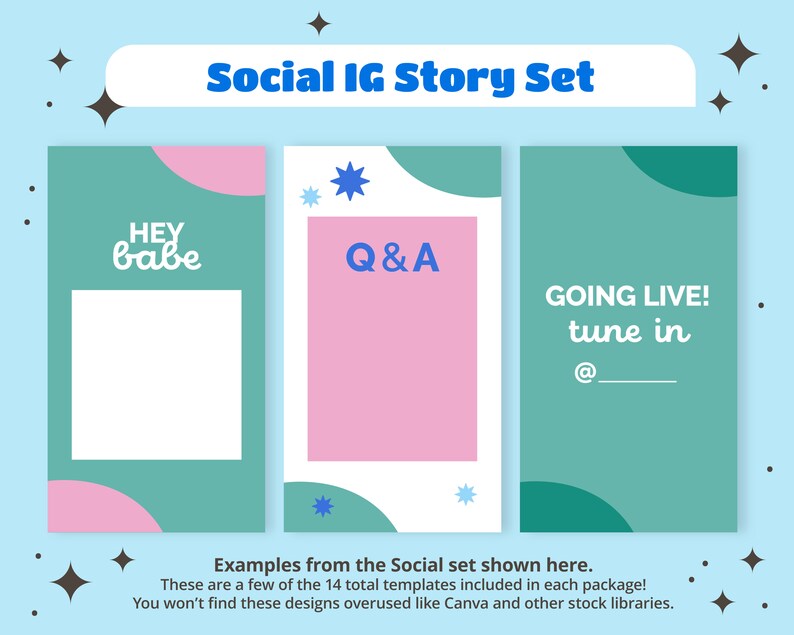 Instagram IG Story Set - Fun and Social DIGITAL DOWNLOAD - Etsy