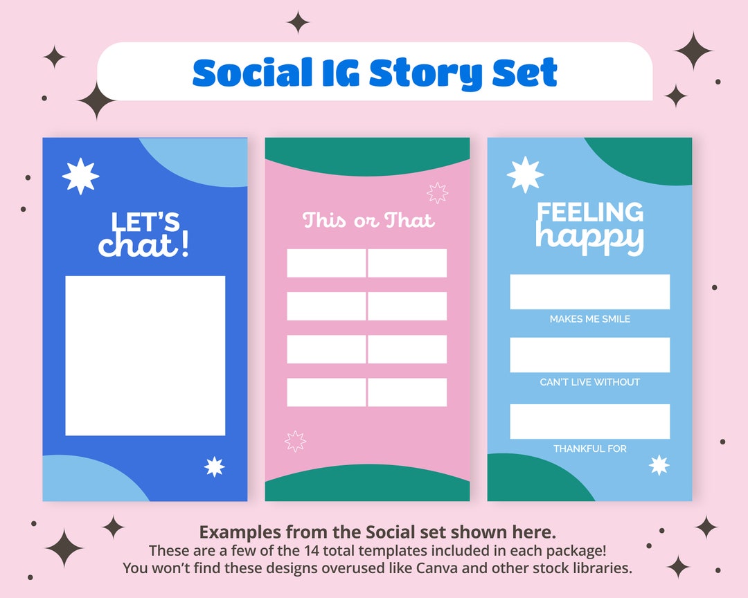 Instagram IG Story Set - Fun and Social DIGITAL DOWNLOAD - Etsy