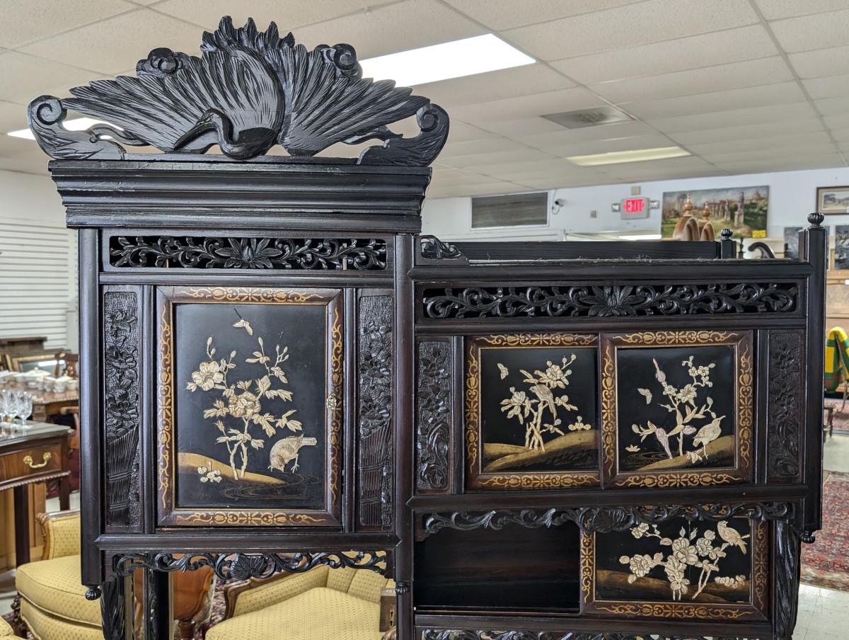 Antique Japanese Meijing Shibayama Cabinet Etagere, 79.5″H, Read Entire ...