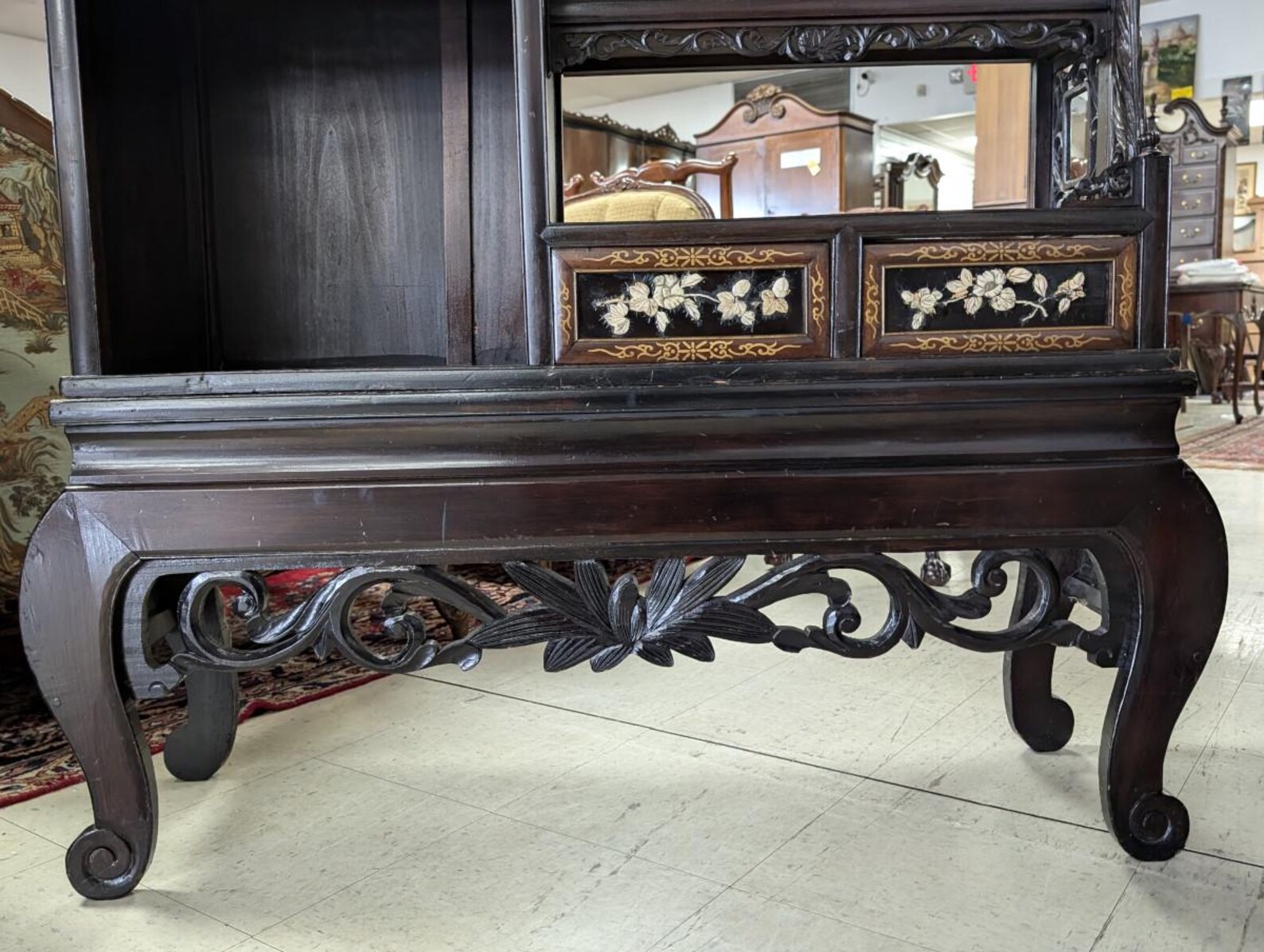 Antique Japanese Meijing Shibayama Cabinet Etagere, 79.5″H, Read Entire ...