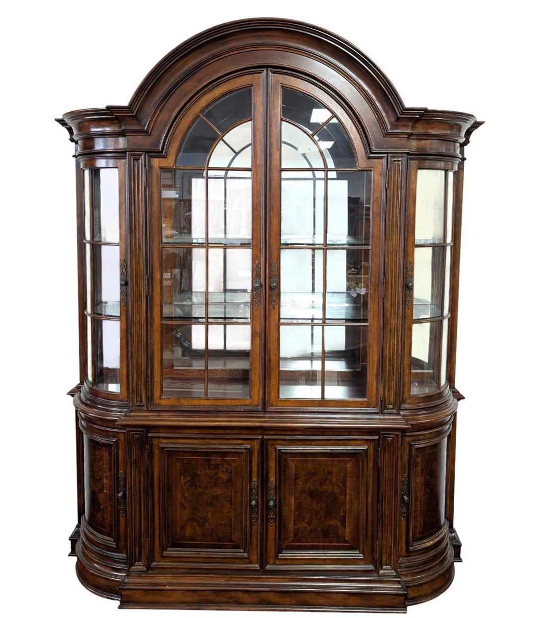 Traditional Style 4 Door China Cabinet, Mahogany, 94.5″H, Read Entire ...