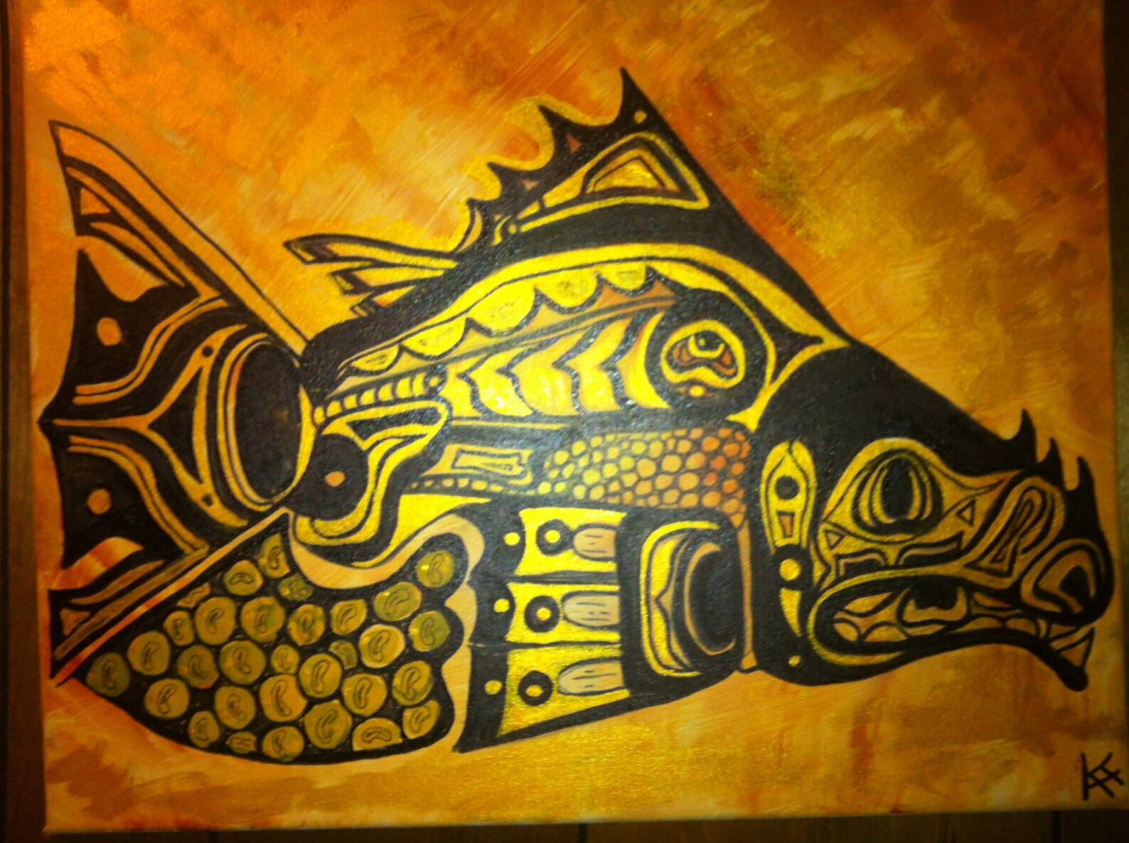 Native Fish Design With Roe Pacific Northwest - Etsy
