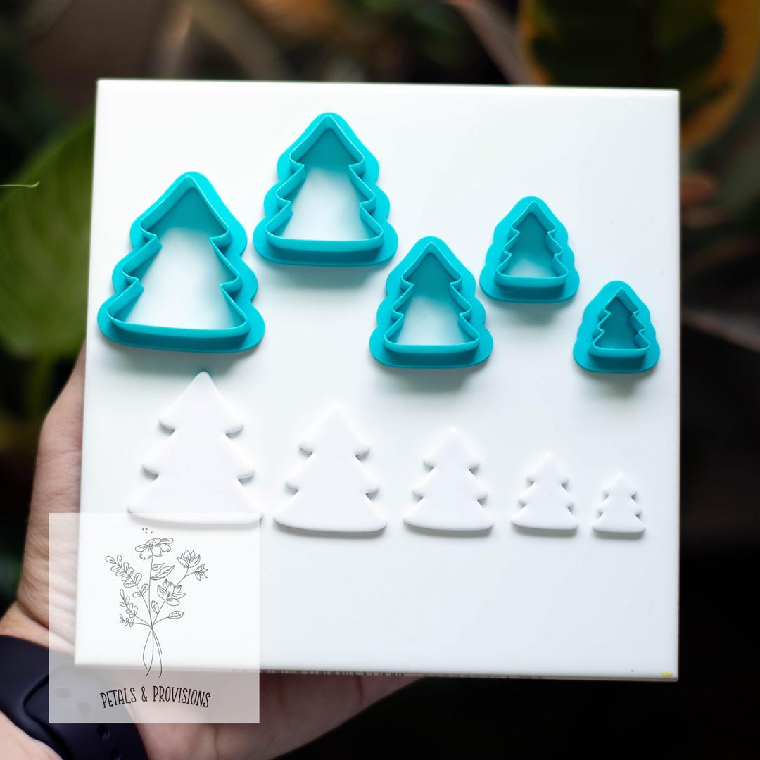 Rounded Christmas Tree Outline Cutter - Multiple Sizes - Polymer Clay ...