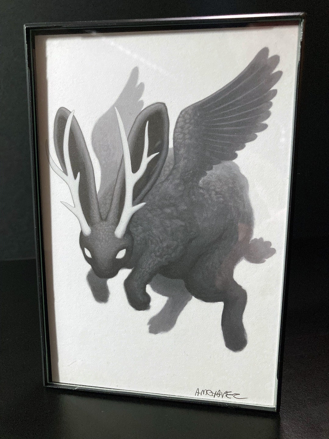 Black Rabbit - 4x6 Framed Print - Etsy