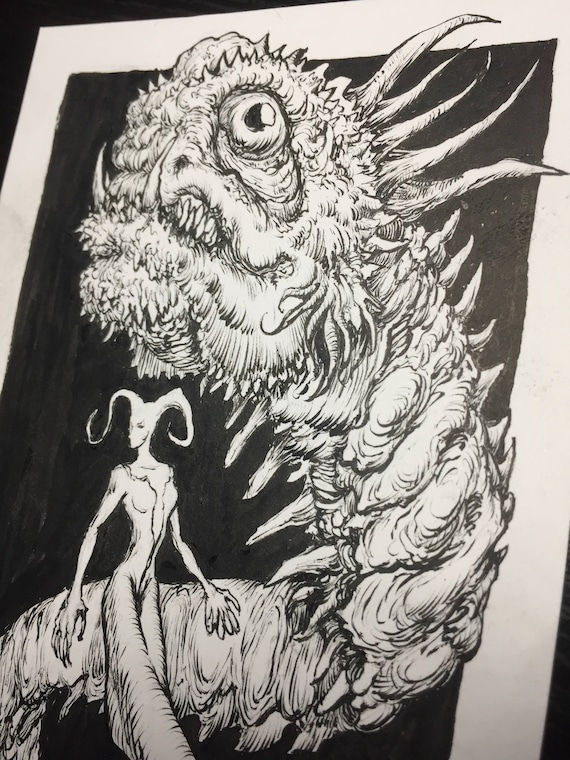 The Wyrm Original Drawing - Etsy