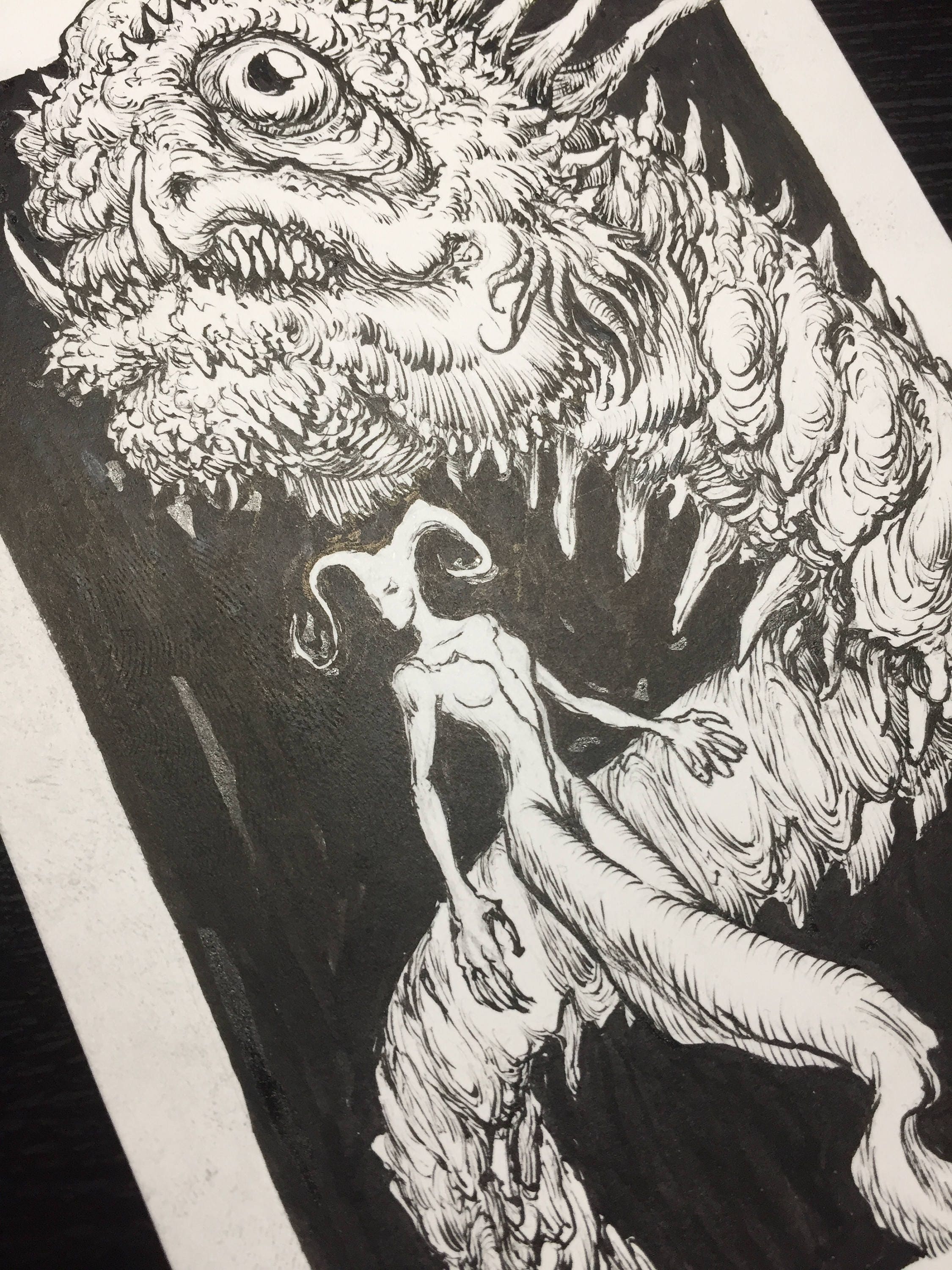 The Wyrm Original Drawing - Etsy