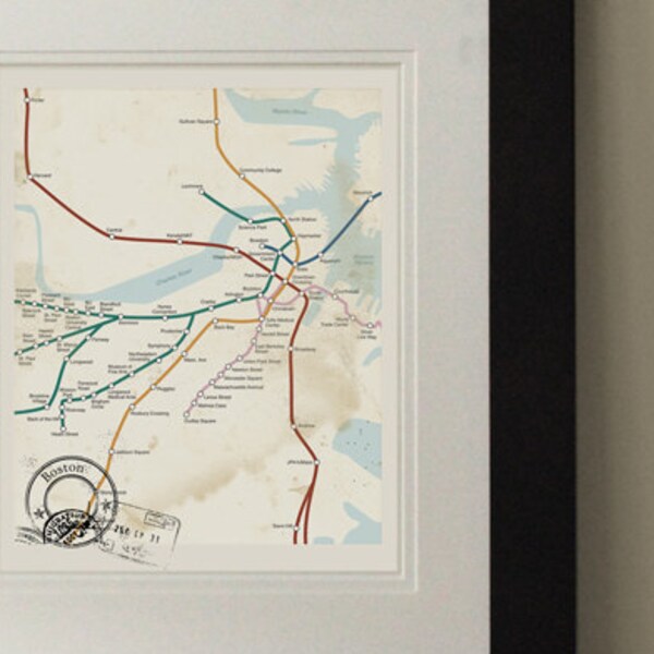 Boston Subway Digital Art - Etsy