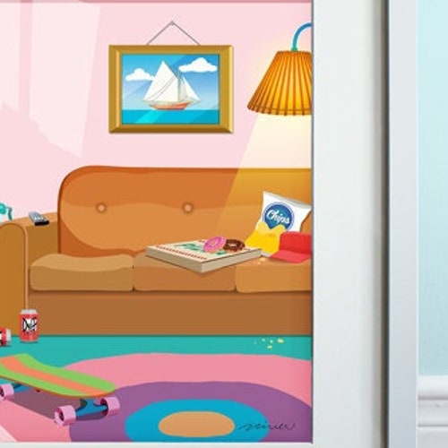 The Simpsons Living Room the Simpsons Homer Simpson Art - Etsy