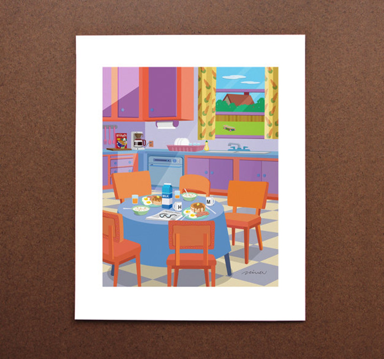The Simpsons Inspired Kitchen Art Print TV Sitcom Fan Art - Etsy Canada